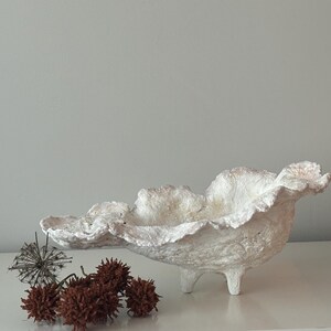 Nature Inspired Paper Clay Sculpture Bowl Wabi Sabi Vessel Art for Boho ...