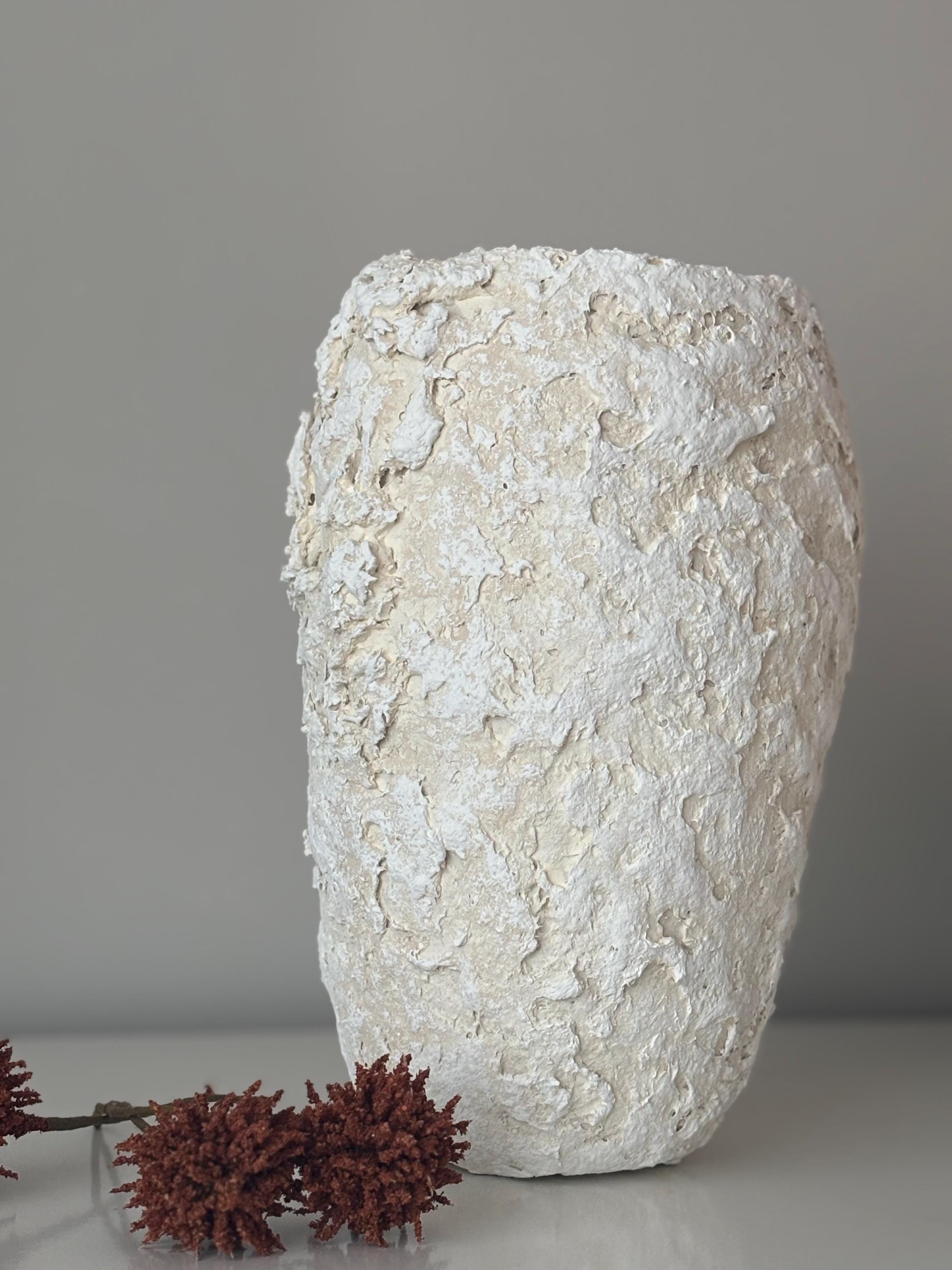 Textured Paper Clay Vase: Japandi Minimalist Pottery, London Handmade ...