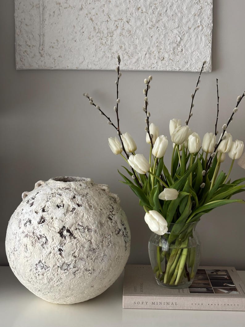 Extra Large Paper Clay Vase: Wabi Sabi Japandi Home Decor - Etsy