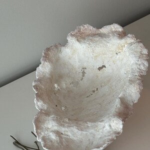 Nature Inspired Paper Clay Sculpture Bowl Wabi Sabi Vessel Art for Boho ...