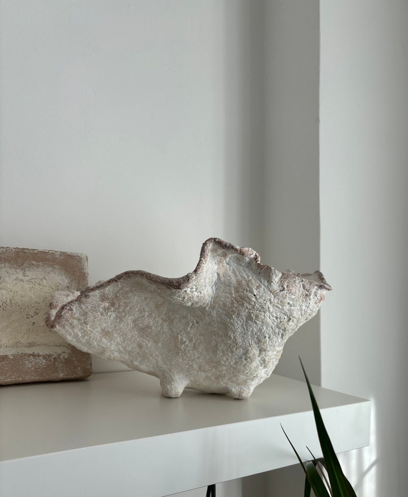 Nature Inspired Paper Mache Sculpture Bowl Wabi Sabi Vessel Art for ...