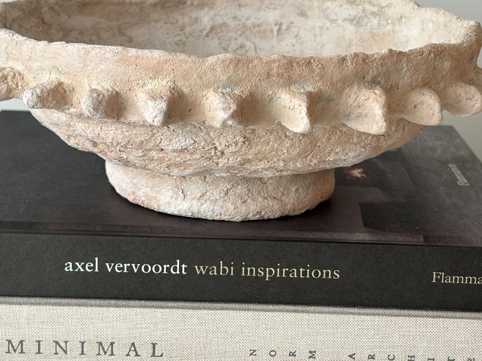 Rustic Wabi-sabi Paper Clay Bowl With Spikes Detail, Handcrafted Home ...