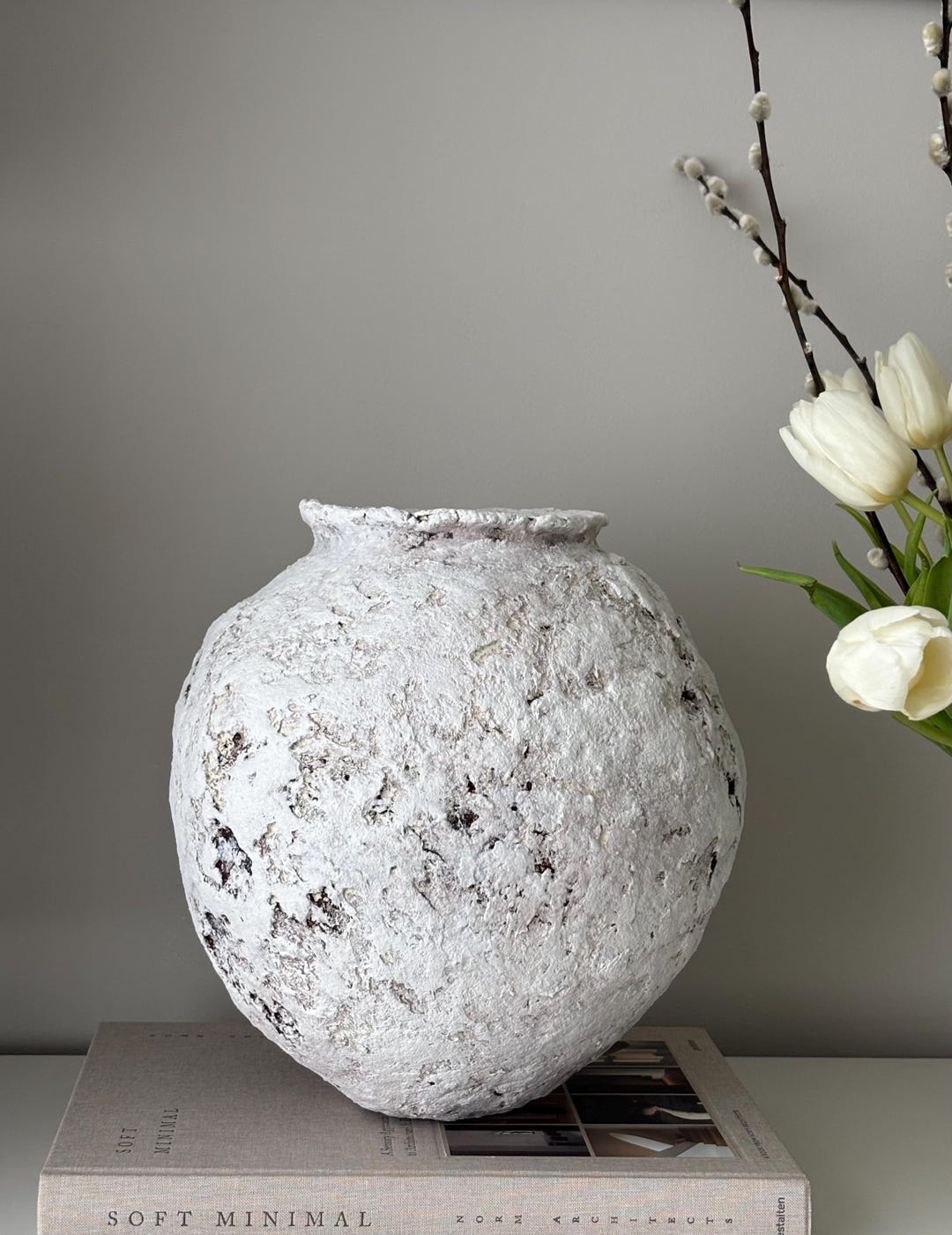 Handmade Paper Clay Vase: Wabi Sabi Home Decor, Aged Look Pottery - Etsy