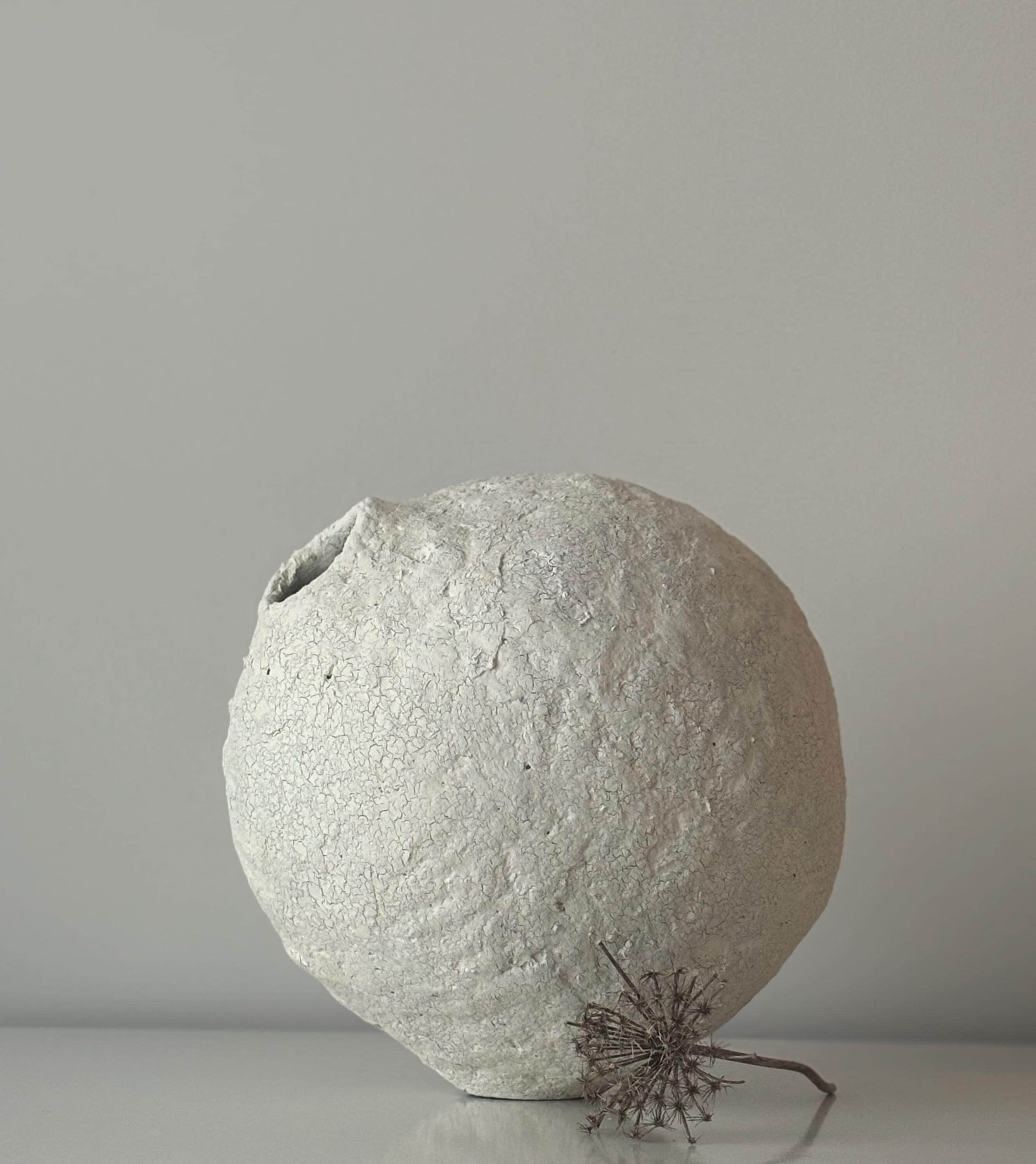 Handmade Paper Clay Vase: Wabi Sabi Tilted Pottery, Aged Look - Etsy