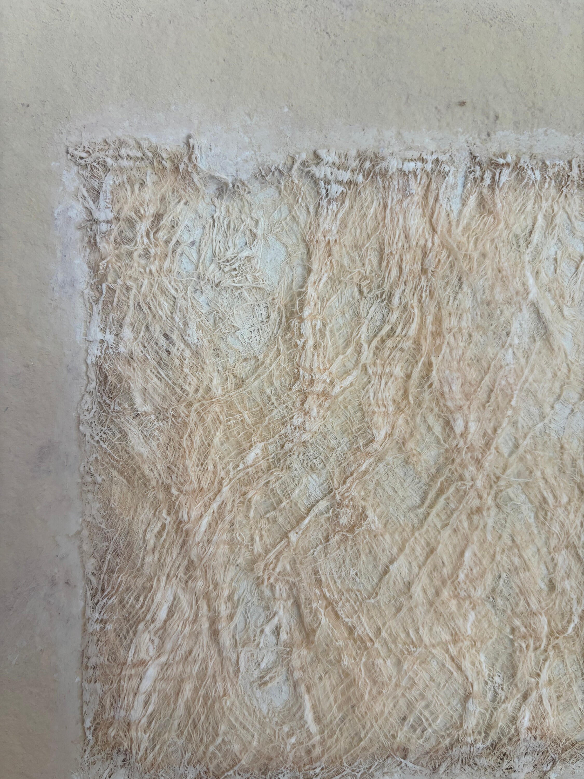 Square Canvas Paper Clay Mixed Media Wall Art, Japandi Minimalist Clay ...