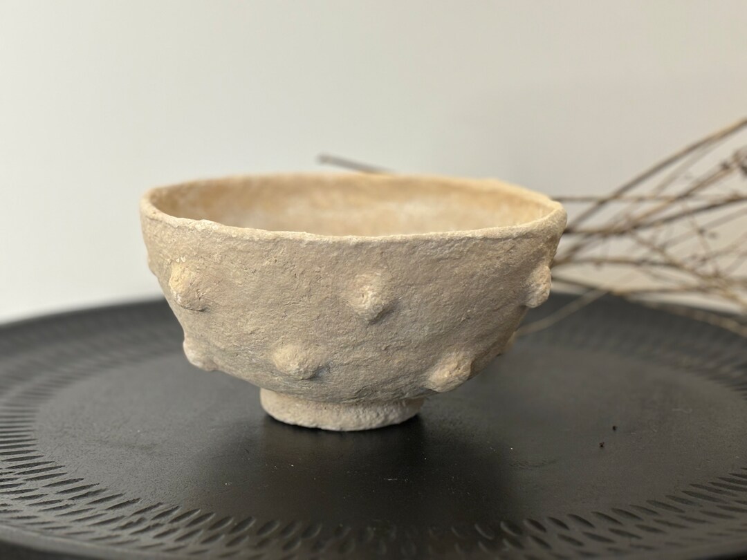 Eco-friendly Rustic Paper Mache Bowl 3D Bumps Pattern Medium Size ...