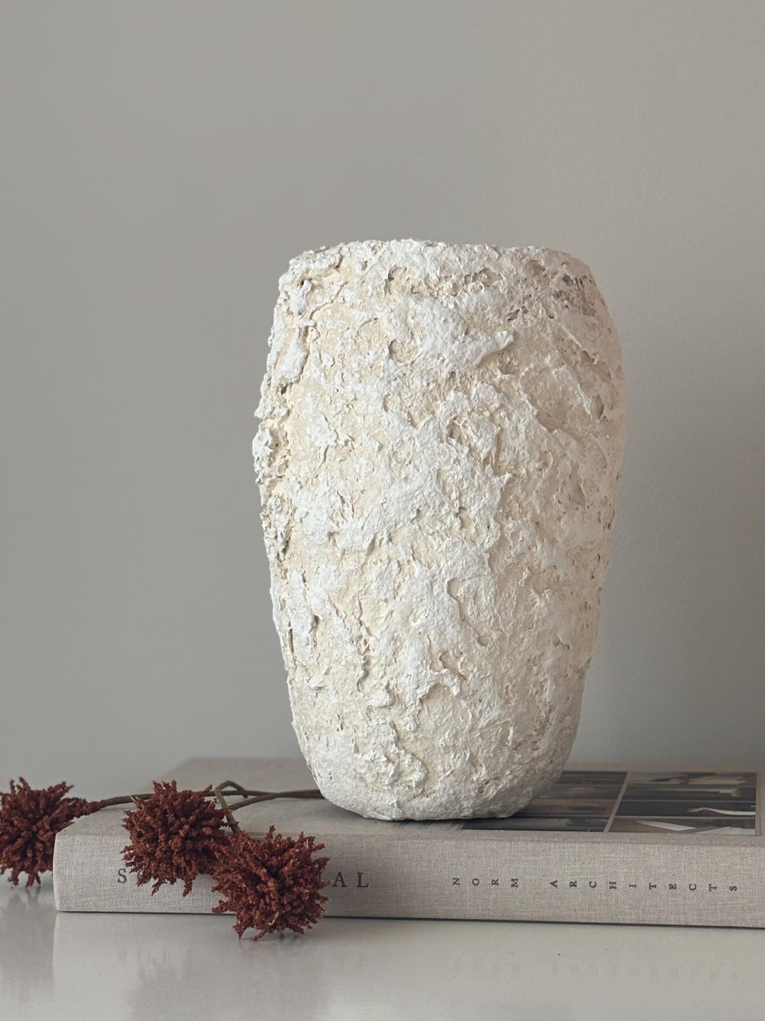 Textured Paper Clay Vase: Japandi Minimalist Pottery, London Handmade ...