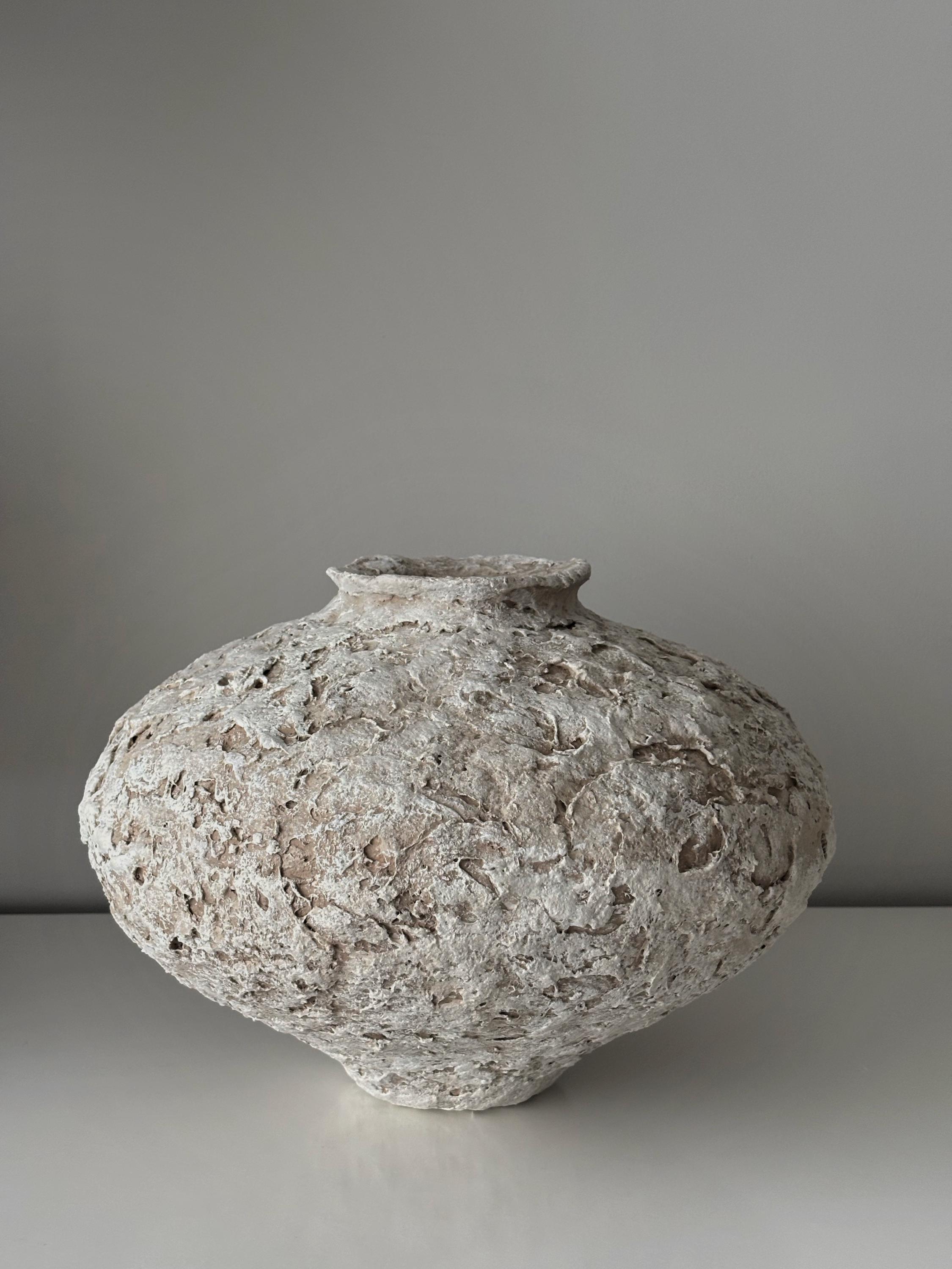 Wabi Sabi Paper Clay Vase – Large Handmade Sculptural Vessel – Textured ...