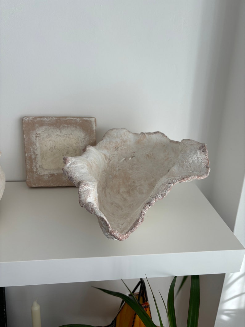 Nature Inspired Paper Mache Sculpture Bowl Wabi Sabi Vessel Art for ...