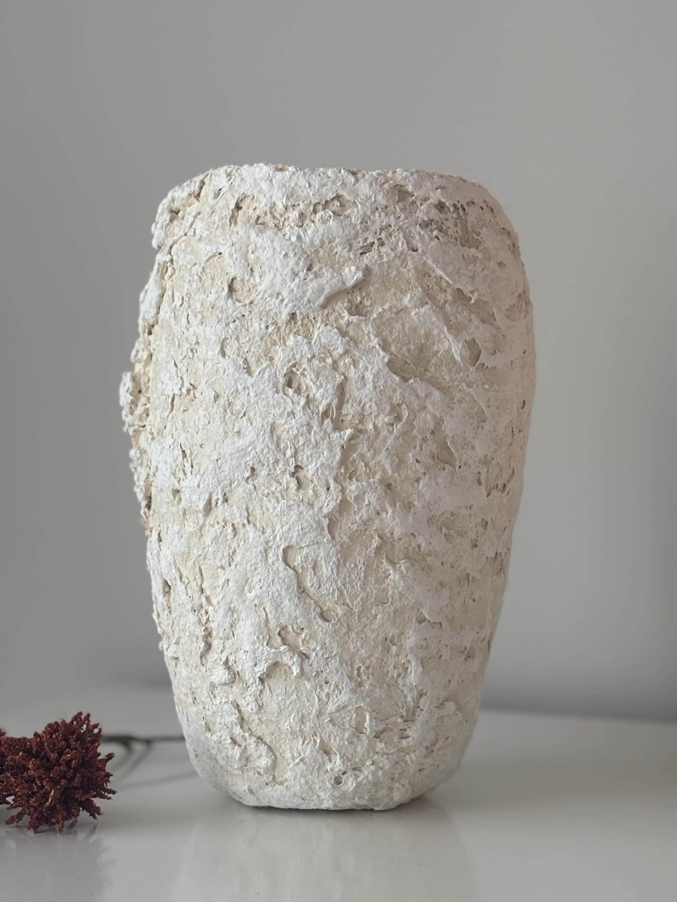 Textured Paper Clay Vase: Japandi Minimalist Pottery, London Handmade ...
