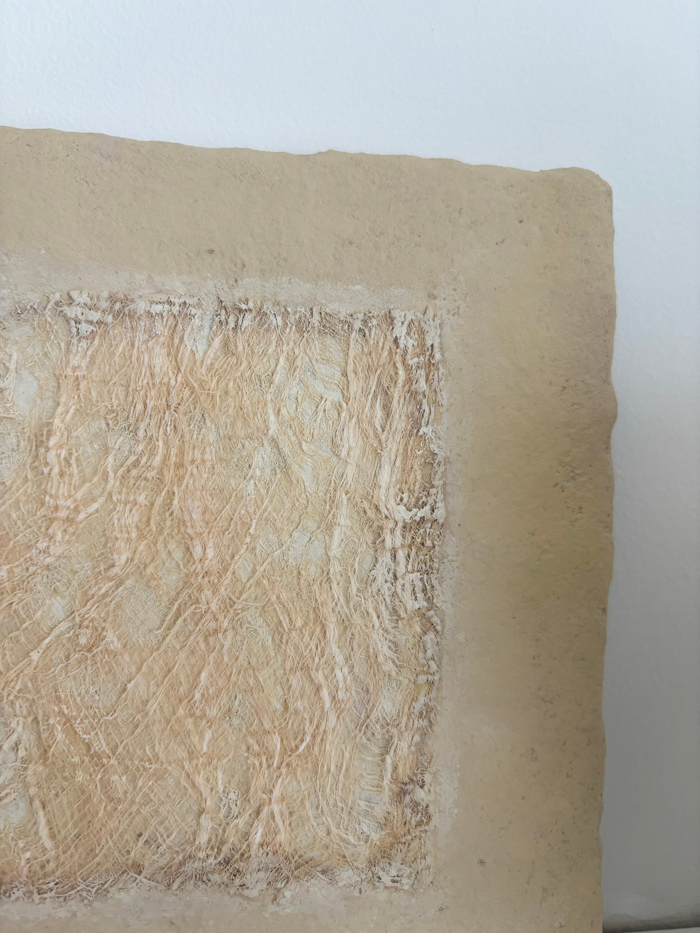 Square Canvas Paper Clay Mixed Media Wall Art, Japandi Minimalist Clay ...
