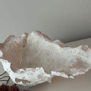Nature Inspired Paper Clay Sculpture Bowl Wabi Sabi Vessel Art for Boho ...