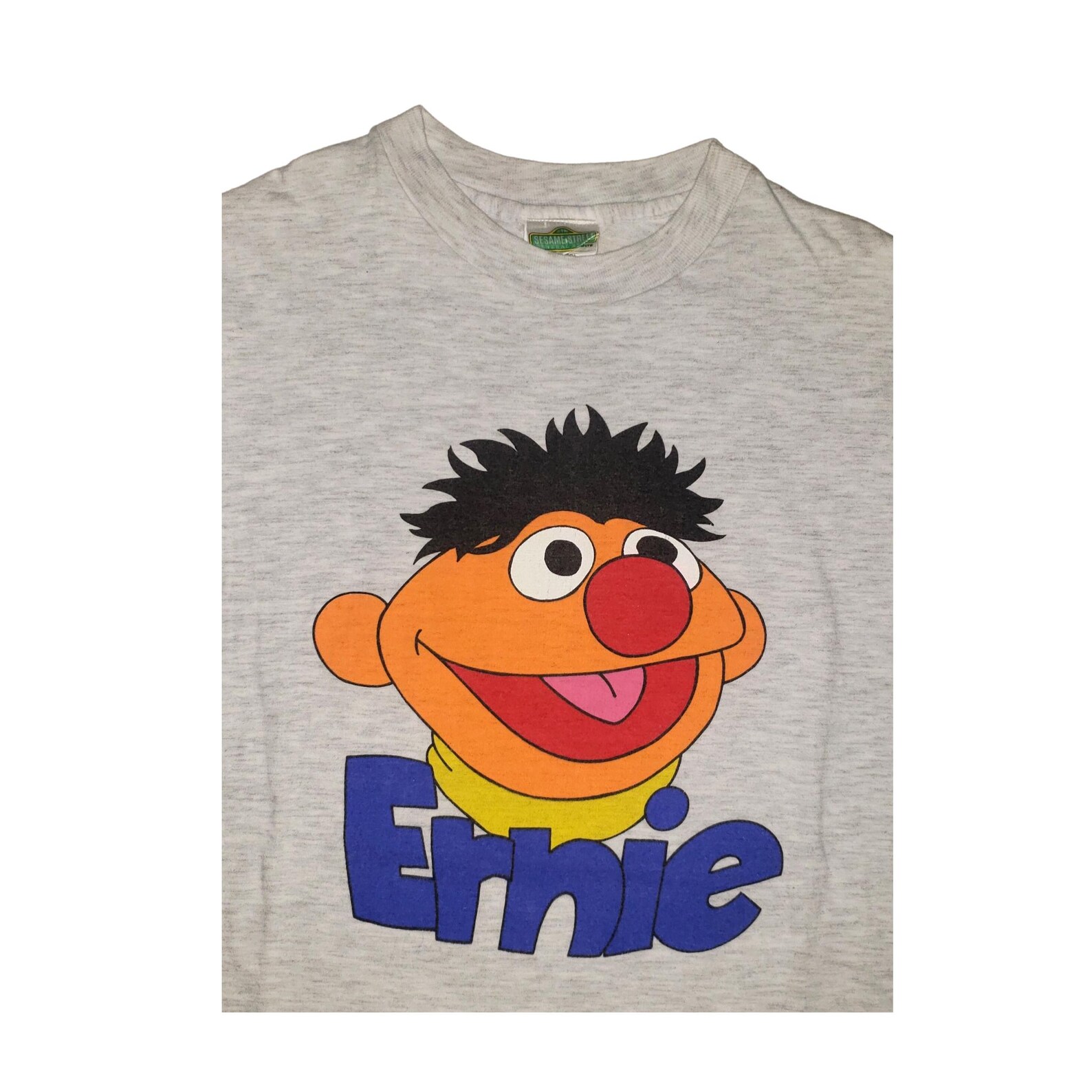Vintage Ernie Sesame Street 80's T-shirt Gray Single Stitch AOP Md - Etsy