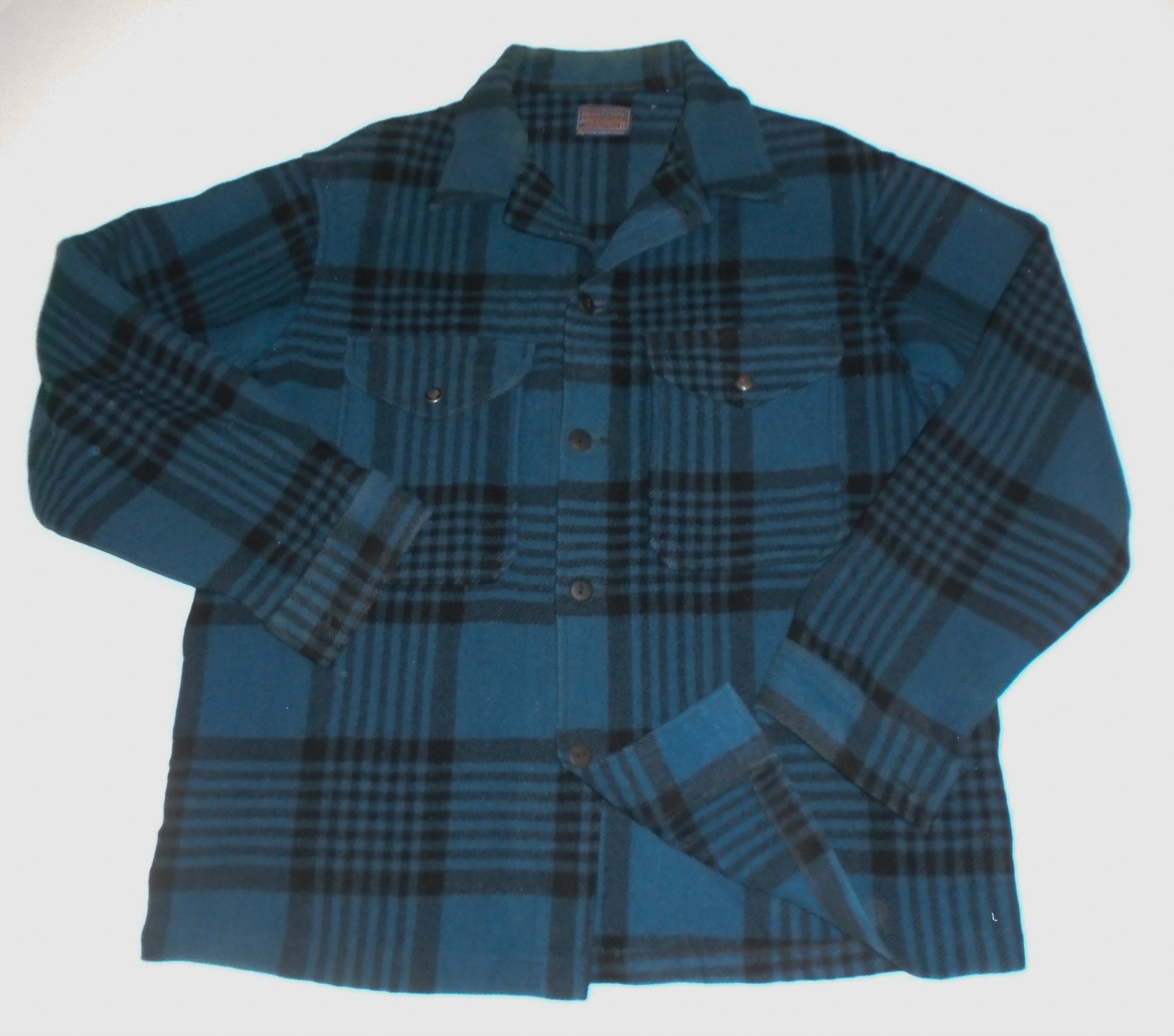 PENDLETON Wool Mackinaw Jac Shirt Jacket Vintage 70s Tartan Plaid Heavy ...
