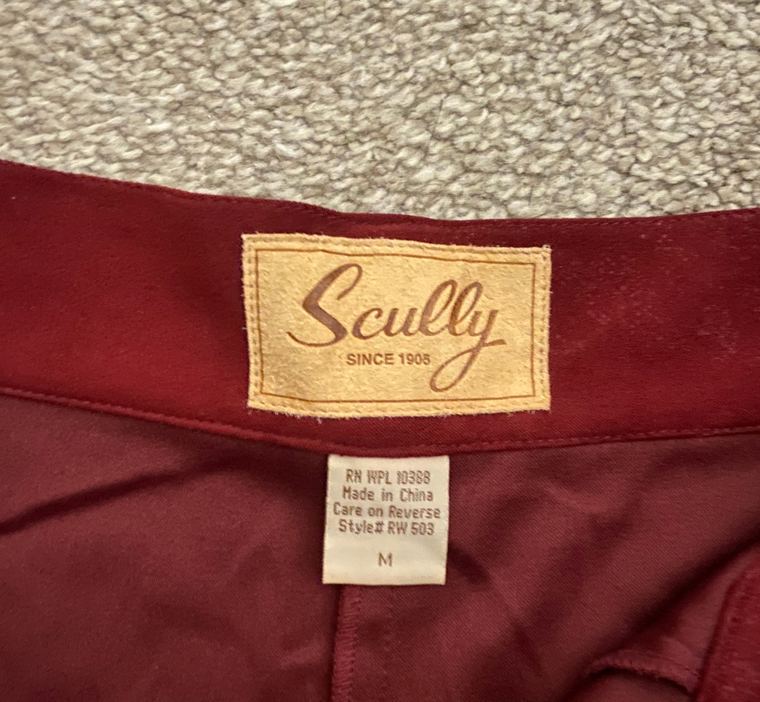 SCULLY 90's Maroon Velvet Gaucho High Waist Super Wide Leg Pants ...