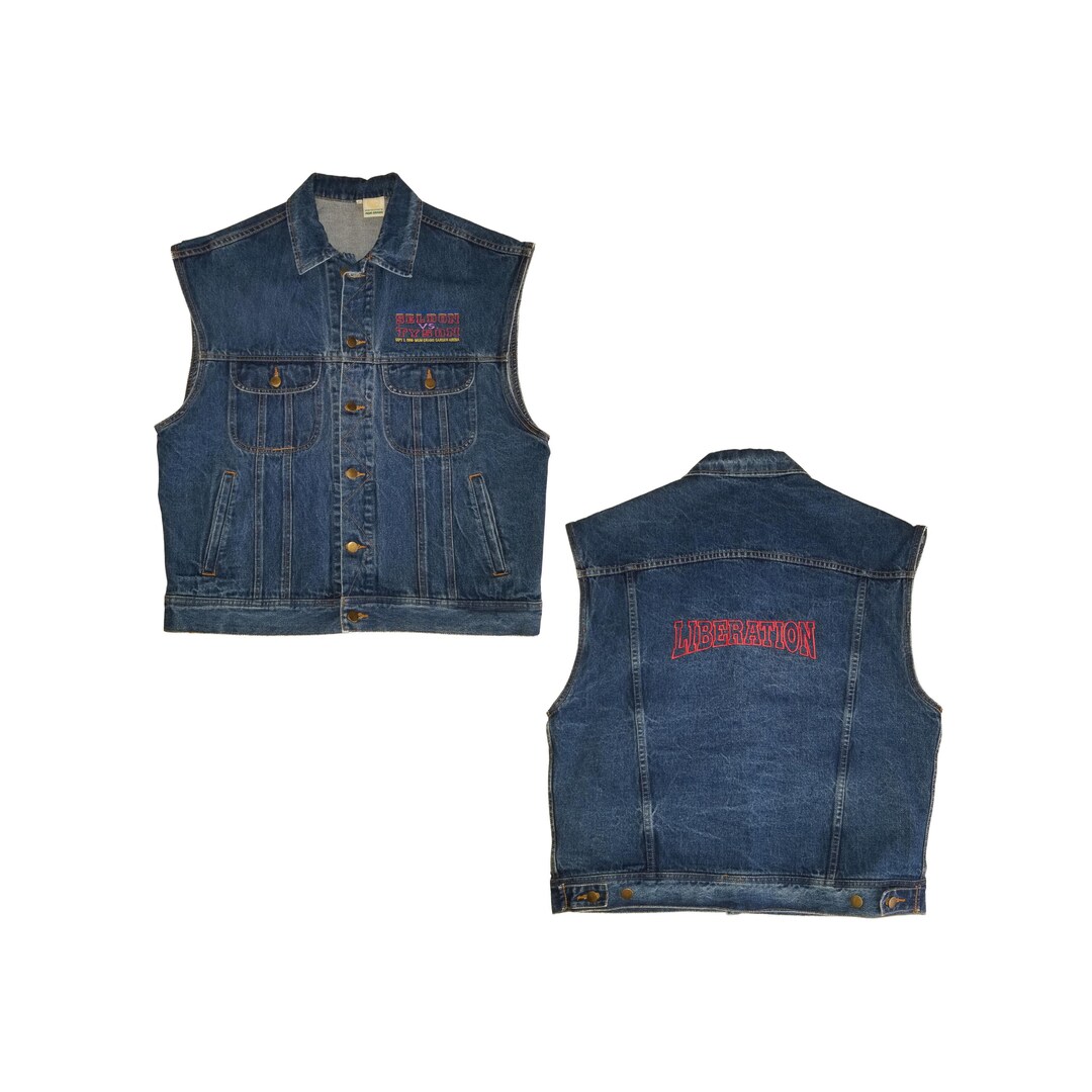 Vintage 90s Mike Tyson VS Bruce Seldon Denim Vest - Embroidered XL - Etsy