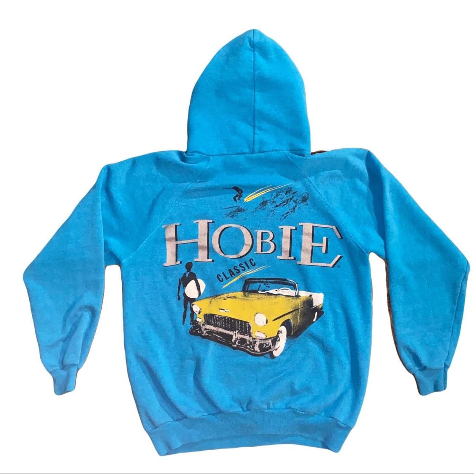 Vintage 1989 Hobie Surf Skate Hoodie Sweatshirt USA Teal Shirt Medium ...