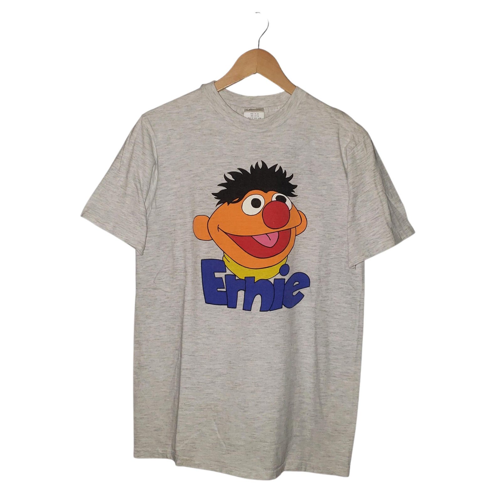 Vintage Ernie Sesame Street 80's T-shirt Gray Single Stitch AOP Md - Etsy