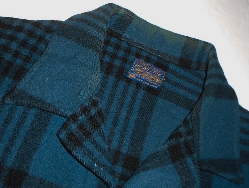 PENDLETON Wool Mackinaw Jac Shirt Jacket Vintage 70s Tartan Plaid Heavy ...