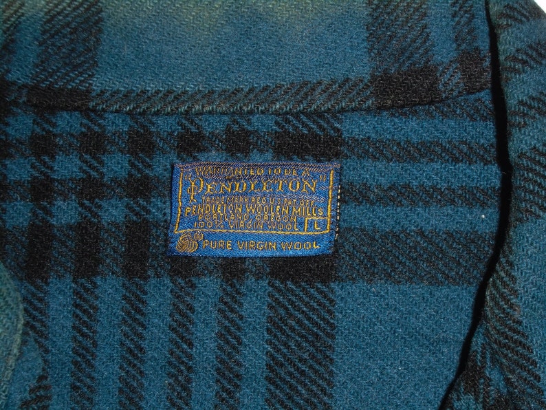 PENDLETON Wool Mackinaw Jac Shirt Jacket Vintage 70s Tartan Plaid Heavy ...