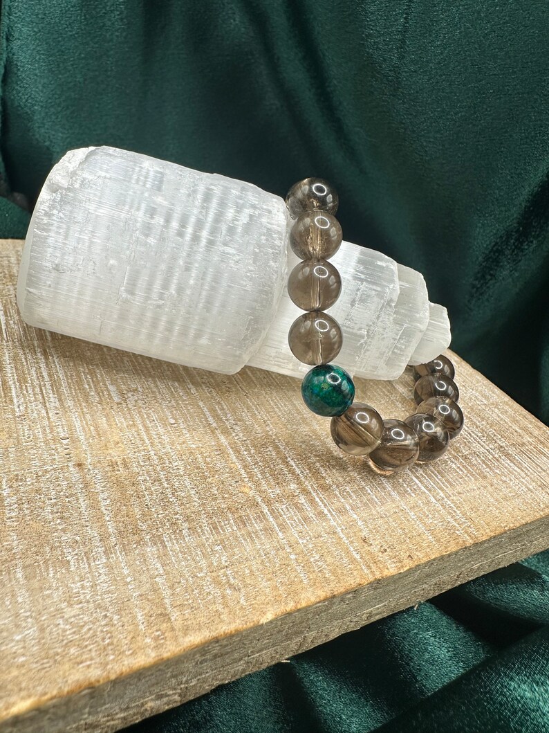 Smoky Quartz With Quantum Quatro 7-inch Stretch Bracelet, 10 Mm ...