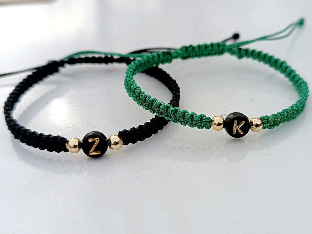 Custom Initial Couple Bracelets: Matching Partner Gift (set of 2) - Etsy