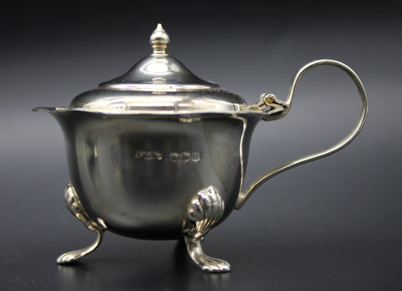 A Harrison Fisher and Co., Sheffield, Silver Mustard Pot & Glass Liner ...