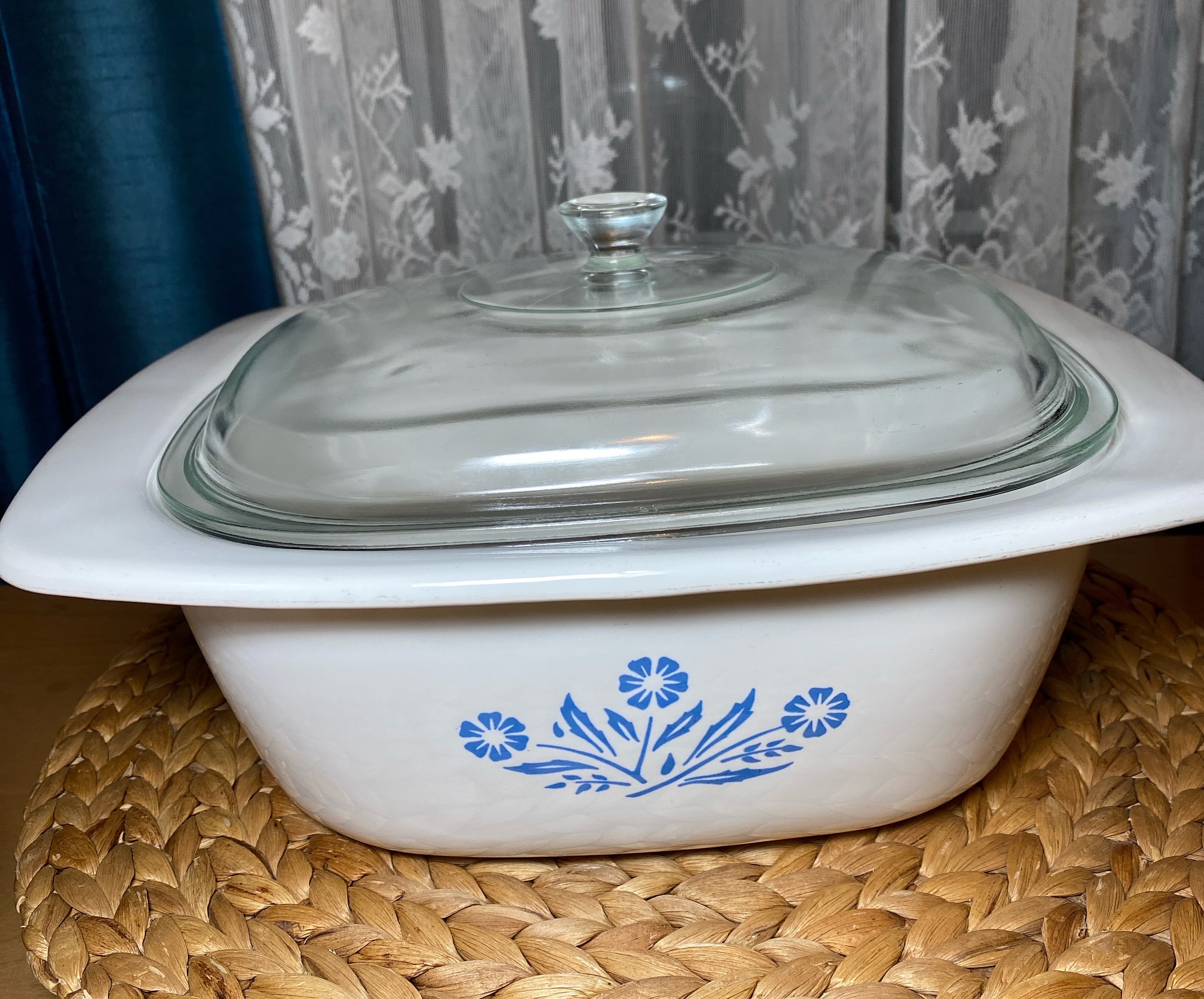 Vintage Corning Ware P34-B Large 4-quart Blue Cornflower Dutch Oven With Glass Lid, P-10-C-1. - Etsy