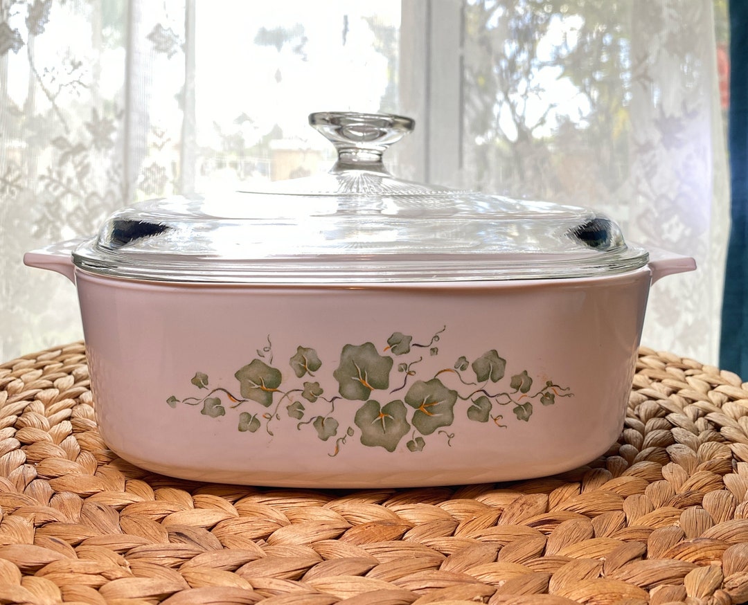CORNING WARE Callaway Green Ivy A-2-B 2 Liter Square Casserole Dish W ...