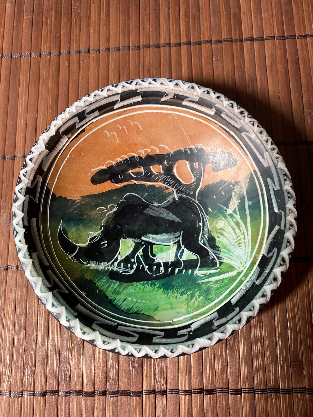 Vintage African Rhino Hand Crafted Carved Small Soapstone Dish - Etsy