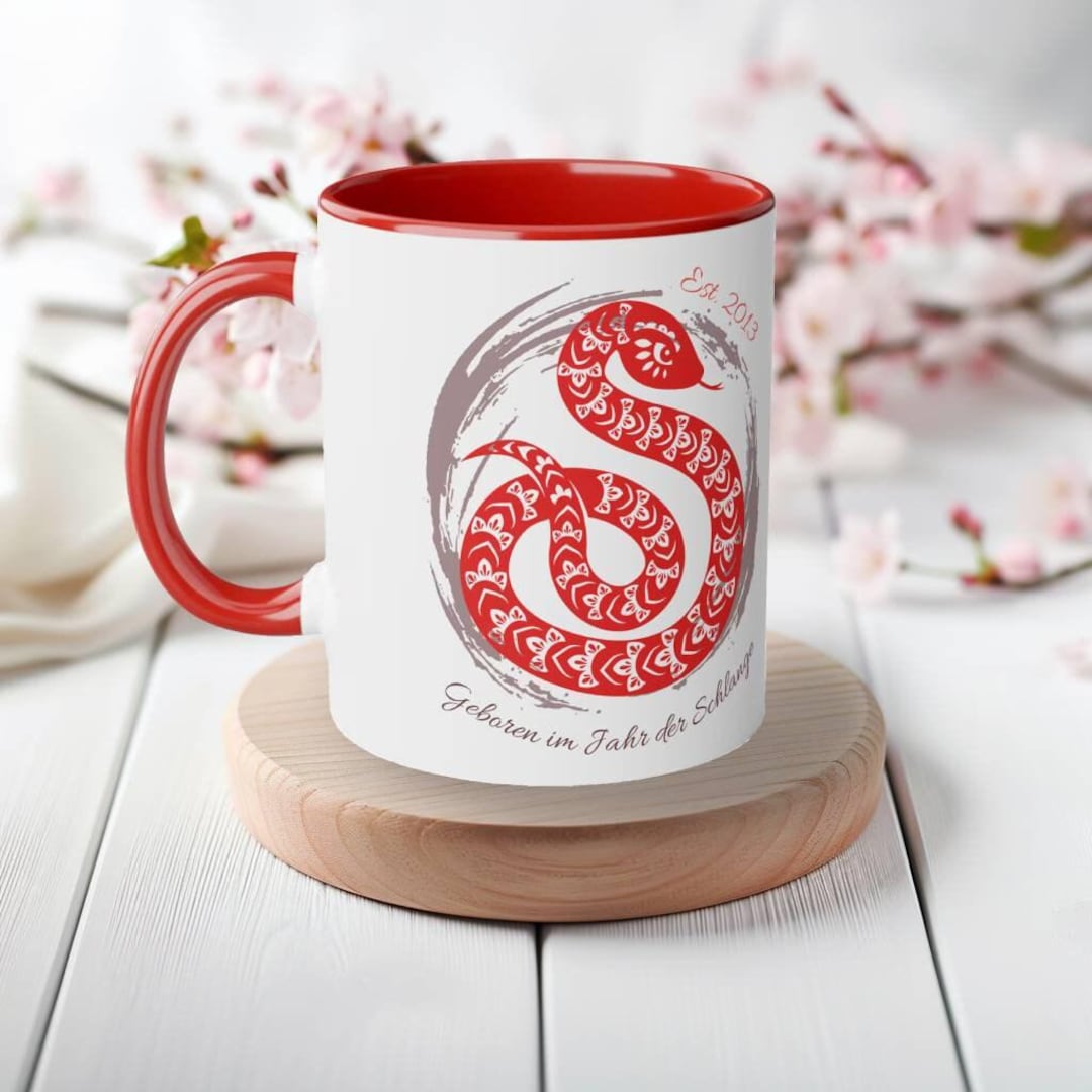 Mug With the Chinese Zodiac Sign Snake, Cup, Drinking Vessel, Teacup ...