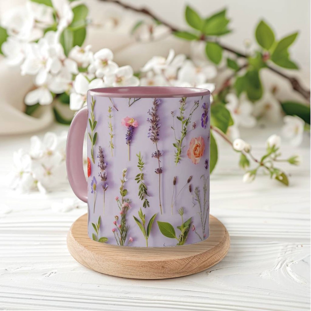 Cup With Wildflowers, Mug, Drinking Vessel, Tea Cup, Coffee Cup, Gift ...