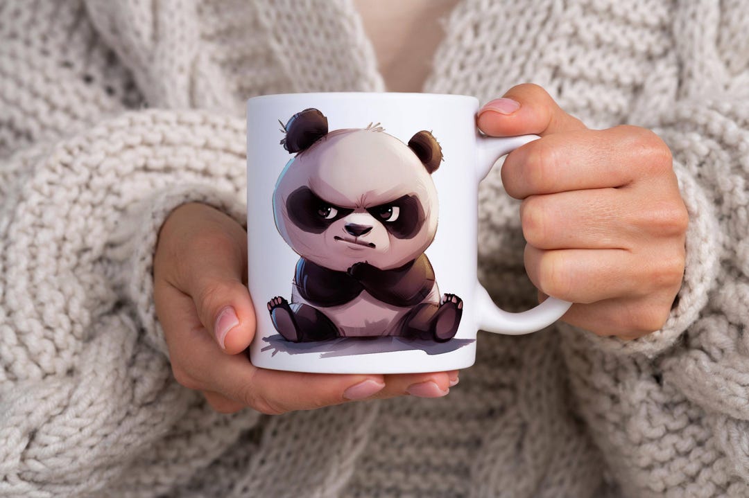 Mug With a Grumpy Panda and a Funny Saying, Drinking Vessel, Tea Cup ...