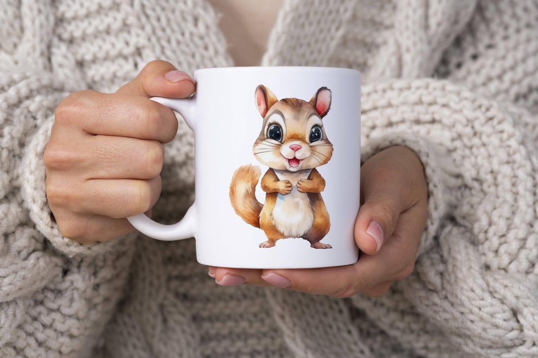 Mug With a Cute Chipmunk Girl, Drinking Vessel, Tea Cup, Coffee Cup ...