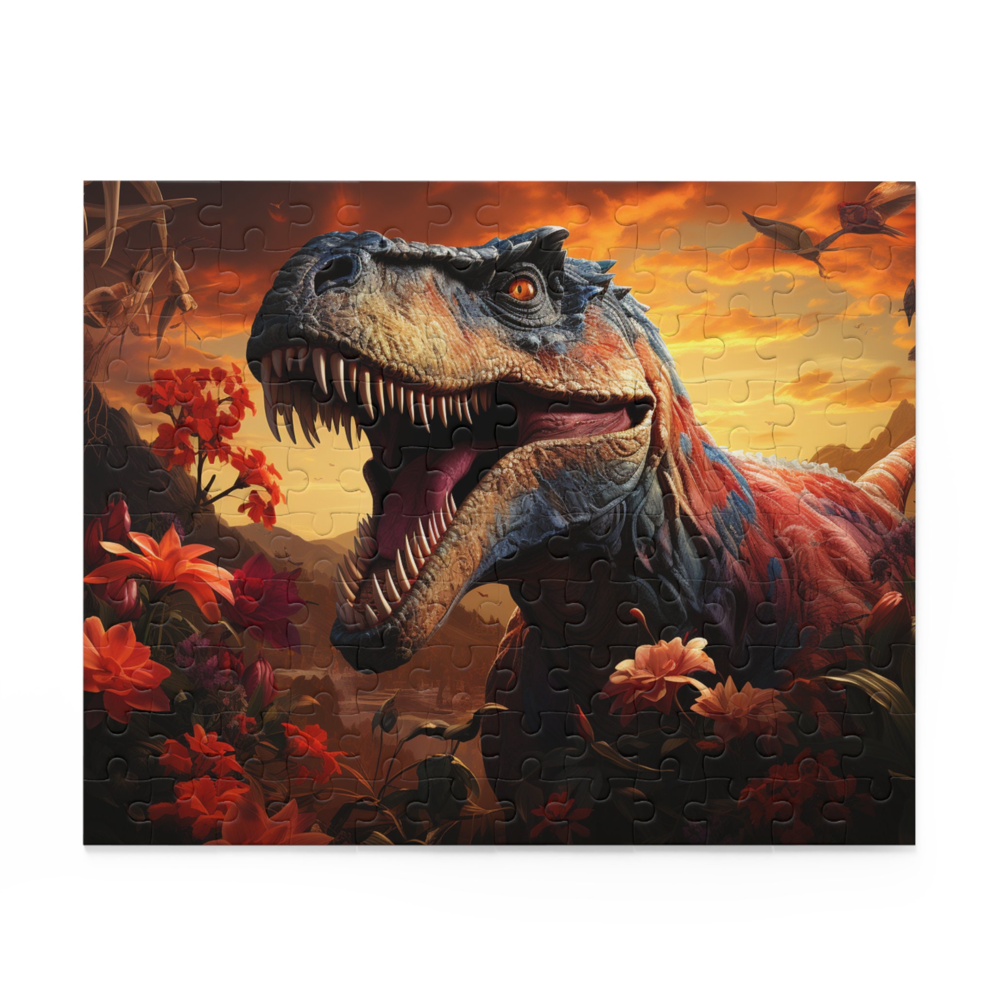 T-rex Puzzle 120, 252, 500-piece 2 Designs Jurassic Fun Jigsaw ...