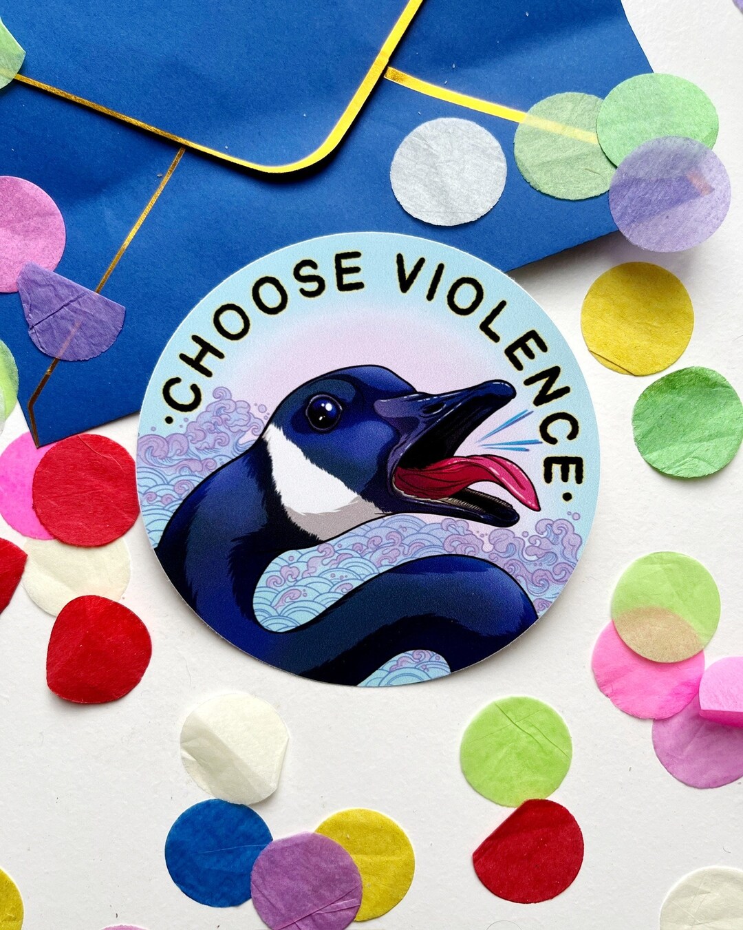 Choose Violence Goose Vinyl Sticker - Etsy