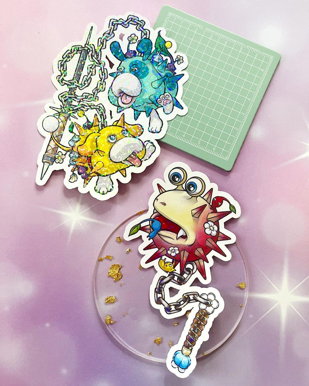 Pikmin Flail Weapon Oatchi Moss Dog Bulborb Monster Game Holographic ...