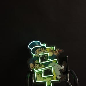 Monopoly Money Bag Neon LED Sign – Custom Dollar Sign Art, Green Neon ...