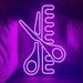 Stylish Hair Salon Neon Sign, Purple Scissors Light, Beautician Wall ...