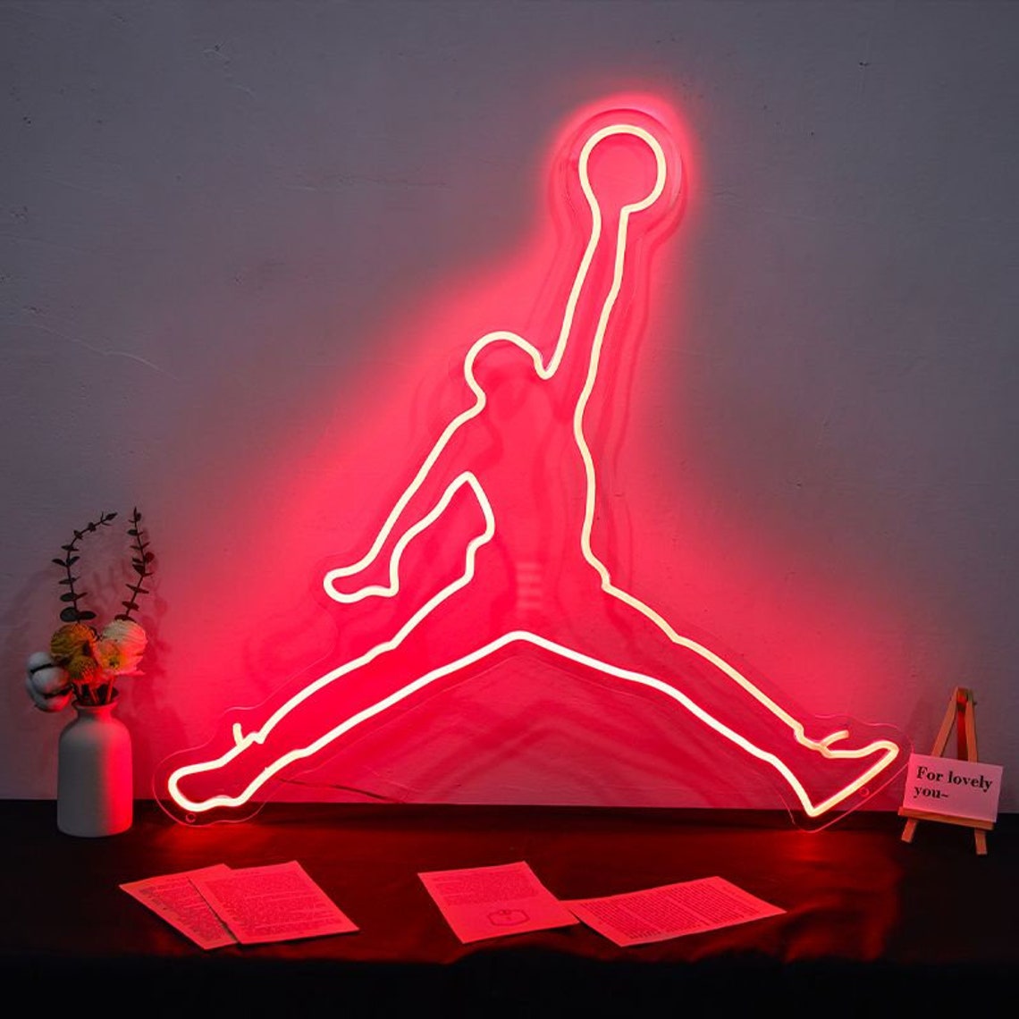 Legendary Basketball Player Neon Sign High-flying Dunk LED Wall Art for ...