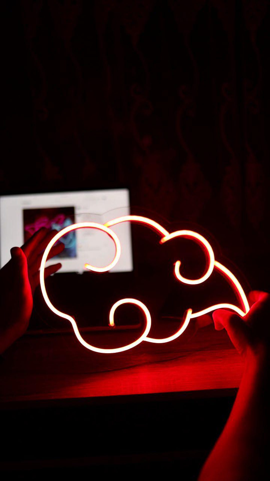 Akatsuki Cloud Neon Sign Red LED Wall Light for Naruto Fans, Anime Room ...