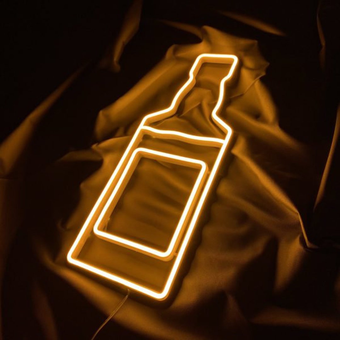 Whiskey Bottle Neon LED Sign - Classic Bar Ambiance Light - Etsy
