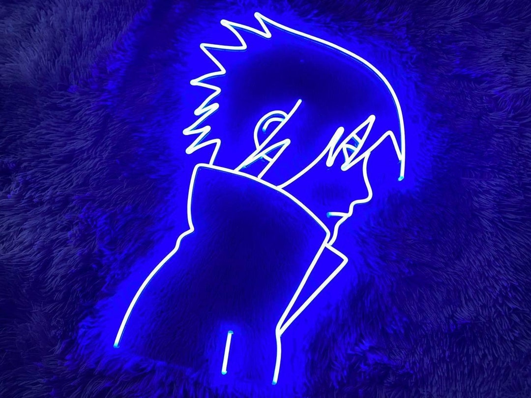 Enigmatic Shinobi Profile Neon Sign - Red LED Silhouette for Anime ...