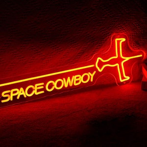 See You Space Cowboy Neon Sign - Iconic Red Anime Phrase With Fighter ...