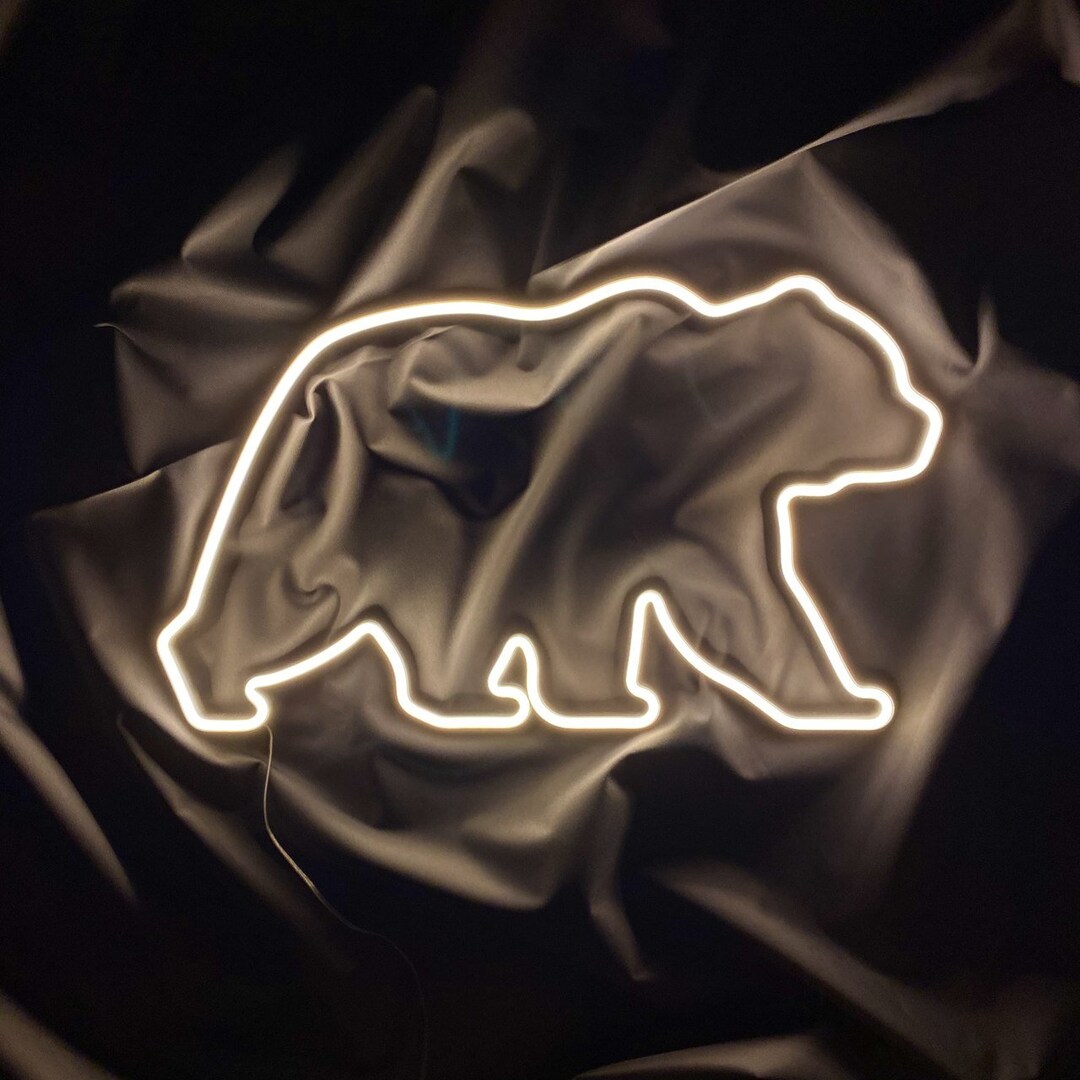 Arctic Bear Neon Sign: Sleek White Silhouette Light for Home & Office ...
