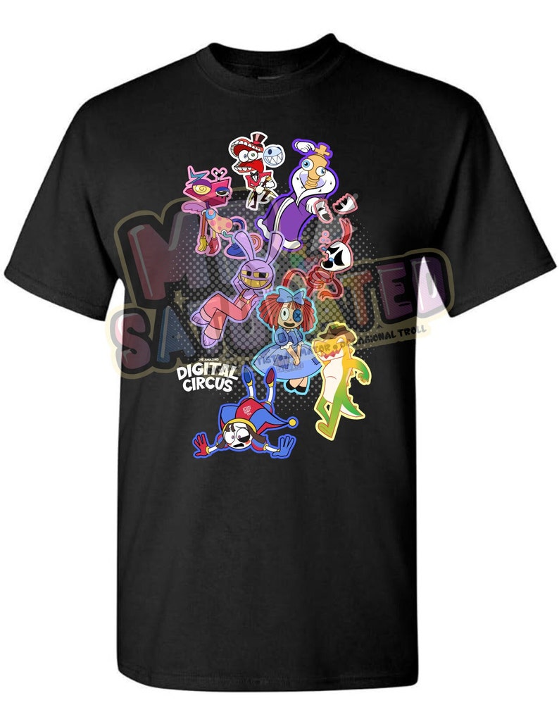 The Amazing Digital Circus T-shirt | Vibrant Character Graphic Tee - Etsy