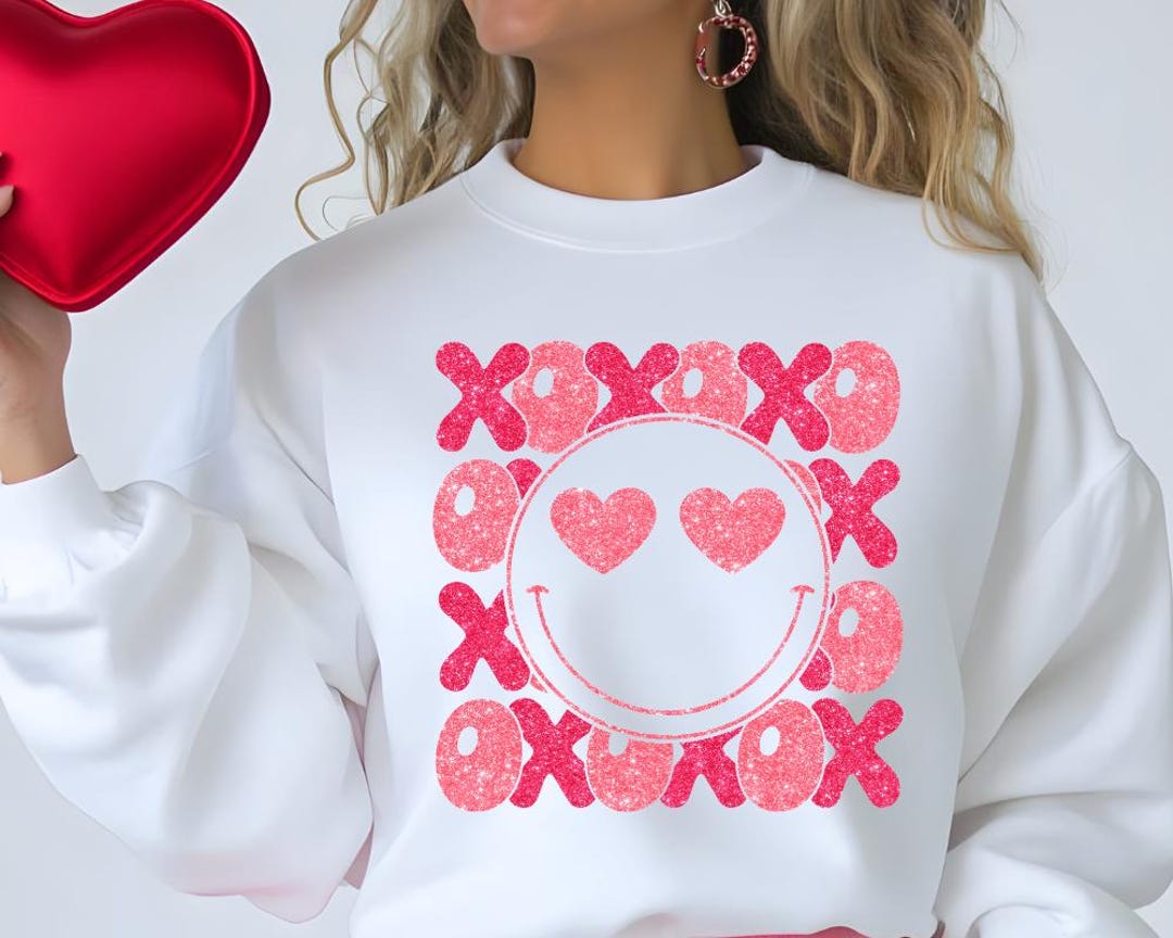 XOXO Smiley Face PNG SVG, Xoxo Glitter Png, Xoxo Glitter Svg, Xoxo ...