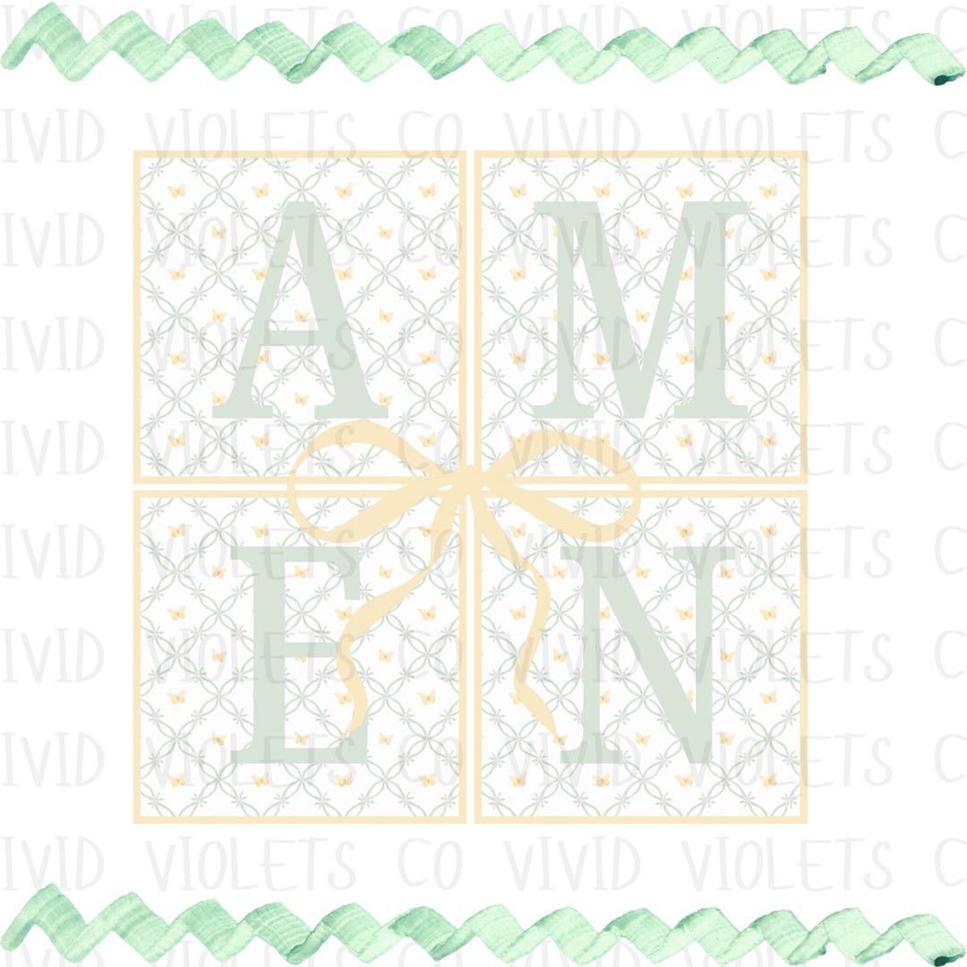 Floral Amen Coquette Png, Floral Amen Png, Amen Png, Preppy Easter Png ...