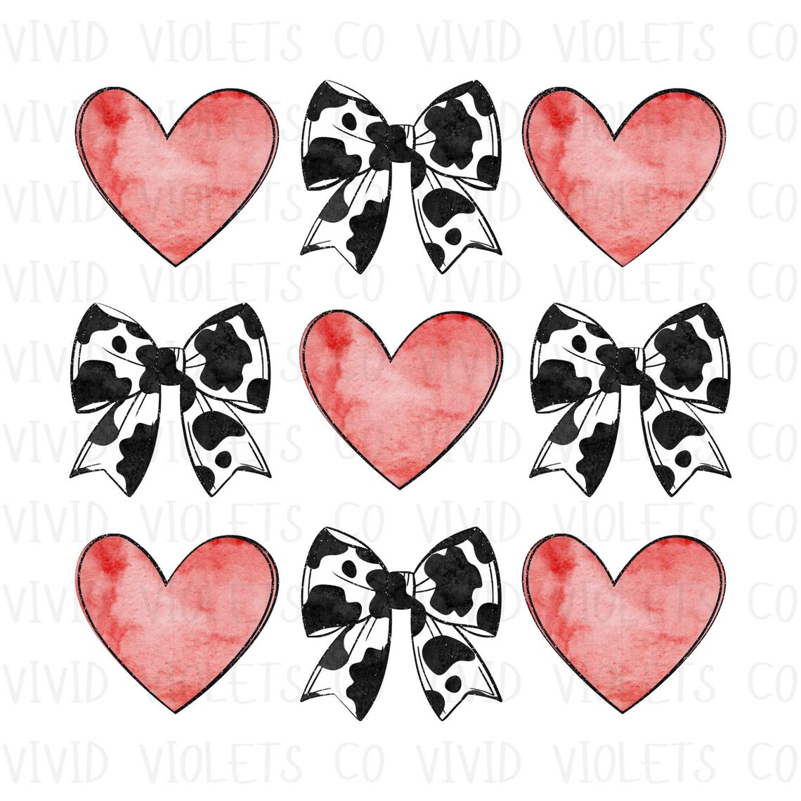 Cow Print Png, Cow Png, Trendy Heart Bow PNG, Coquette Valentines PNG ...