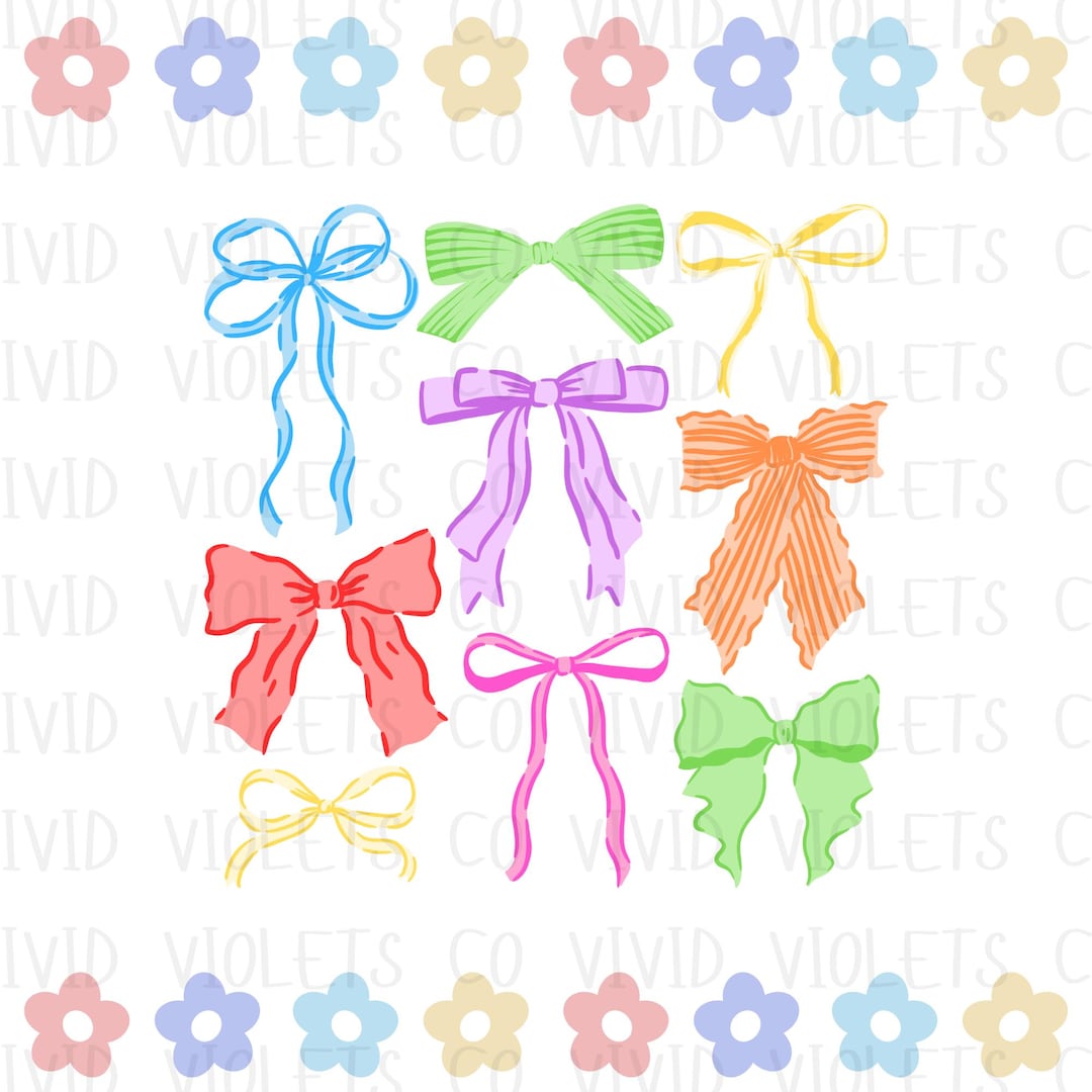 Colorful Bows PNG, Preppy Bows Png, Coquette Bows PNG, Pretty Bows Png ...